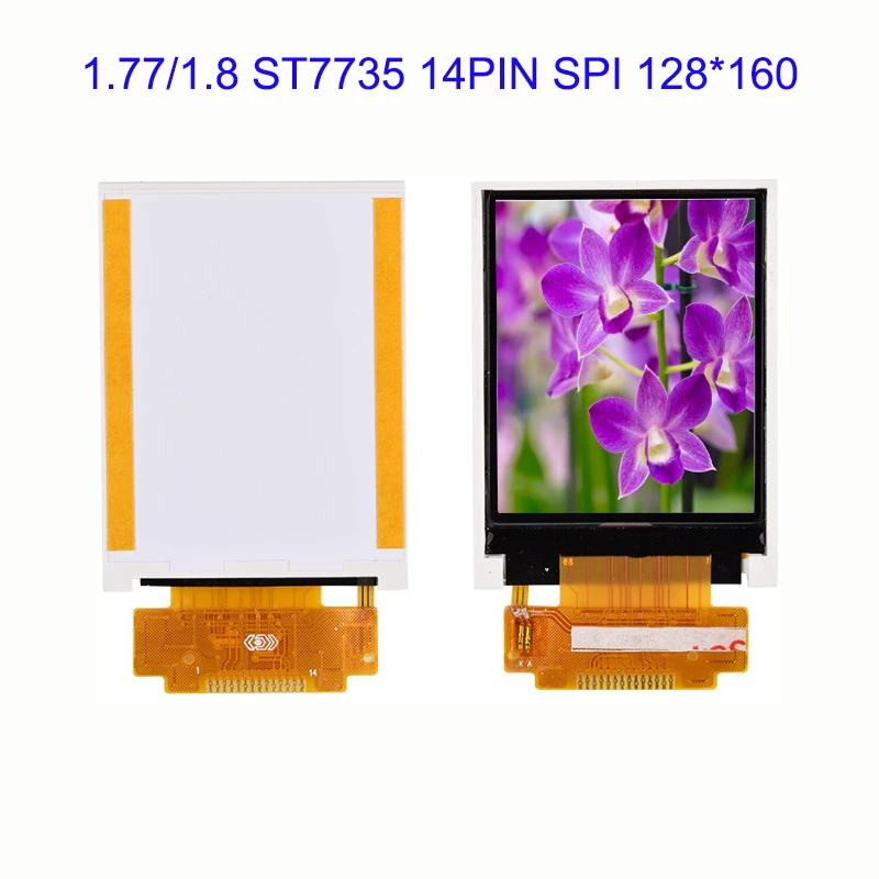 Tela lcd colorida tft de 1.8/1.77 polegadas spi 14pin st7735 128*160 ...