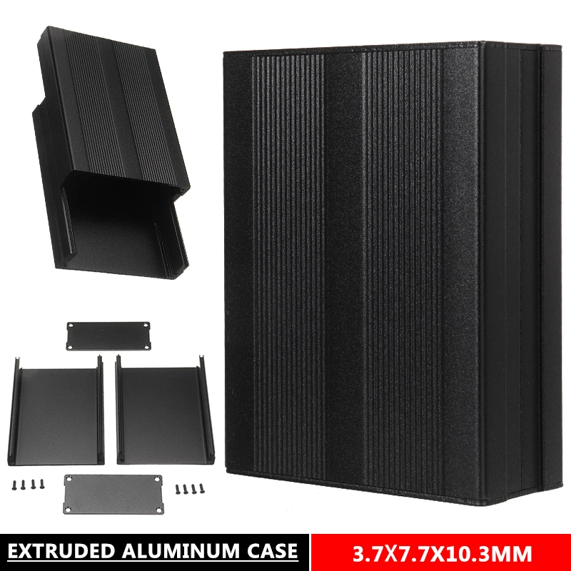 Black Enclosure Box 100x76x35mm Aluminum Pcb Instrument Electronic ...