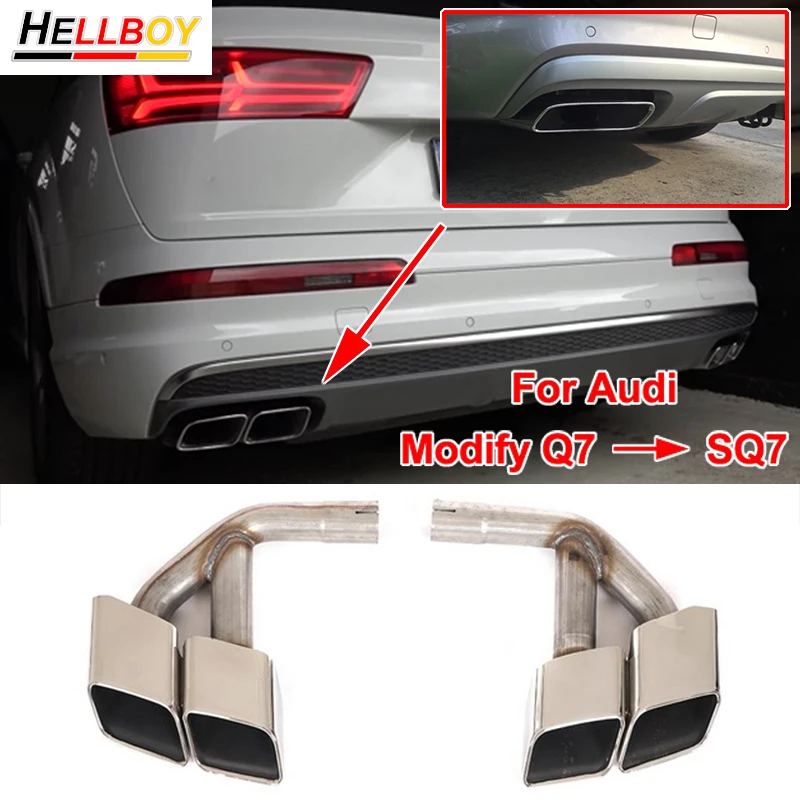 4-Pipe-Exhaust-Muffler-Tip-For-Audi-Q7-4M-2016-Modify-into-SQ7-Dual ...