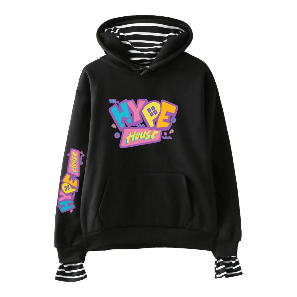 Harajuku Fashion Streetwear Fake Two Pieces Hoodies Sweatshirt The Hype ...