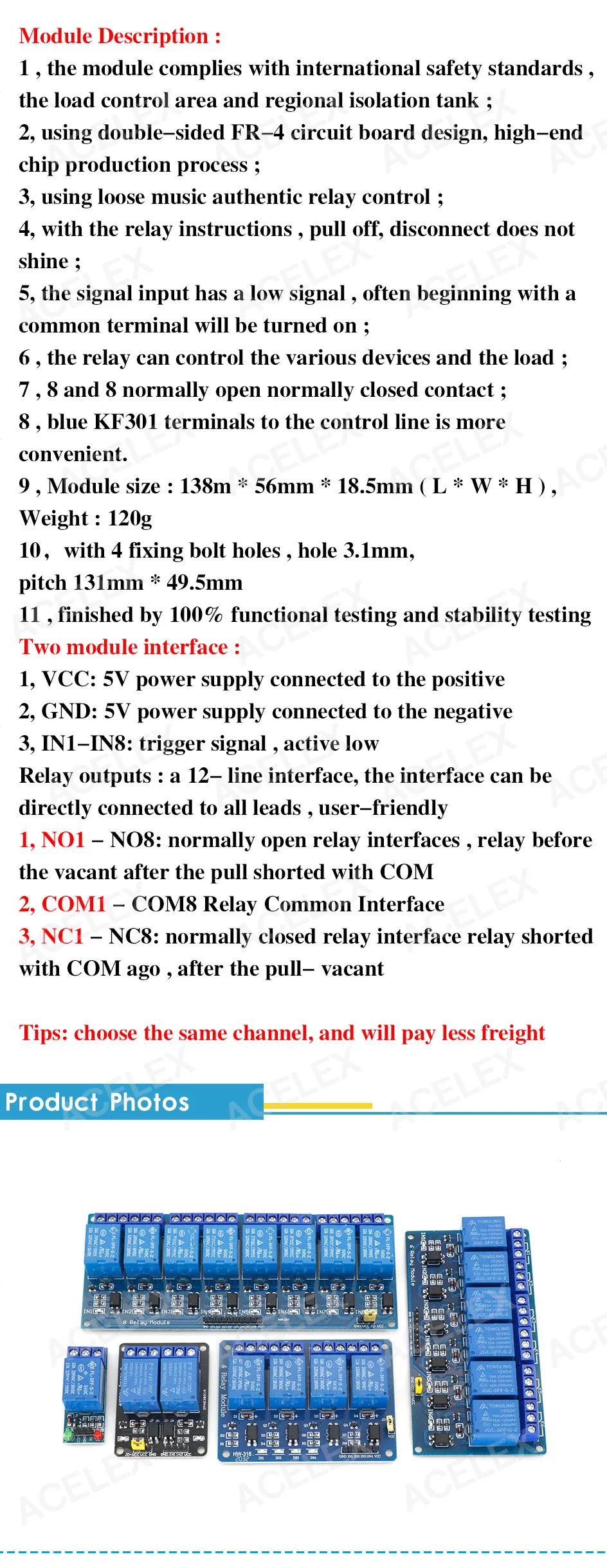 Couleur 6 canaux 12V Module de relais 5v 12v 1 2 4 6 8 canaux avec ...