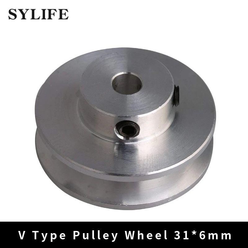 31x15x6MM Silver Aluminum Alloy Single Groove 6MM Fixed Bore Pulley for ...