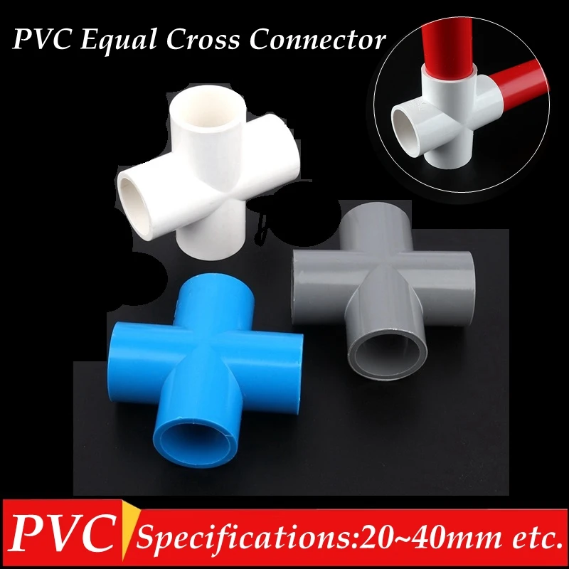 5pcs-20-25-32mm-PVC-Pipe-Equal-Cross-Connector-Garden-Irrigation-System ...