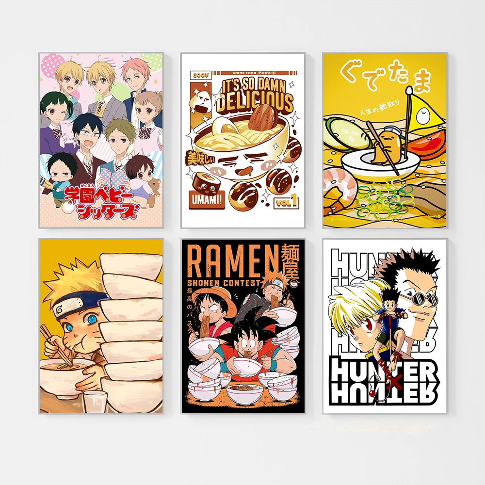 Japanese-Classic-Anime-Character-Ramen-Wall-Art-Cartoon-Retro-Cute ...
