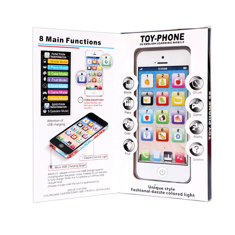 Kids-Early-Educational-Mobile-Phone-Toy-Children-English-Learning-Music ...