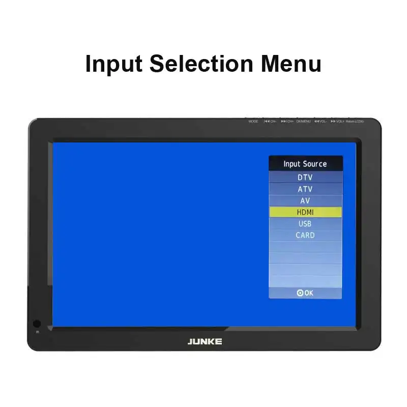 JUNKE Portable TV 12 Inch Digital And Analog Multifunc Led Televisions ...