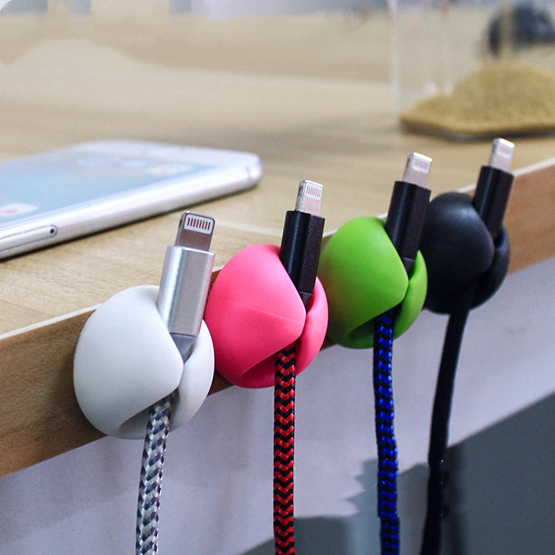 2 шт., 5 зажимов, органайзер для кабеля-кабеля, силиконовый usb-кабель ...