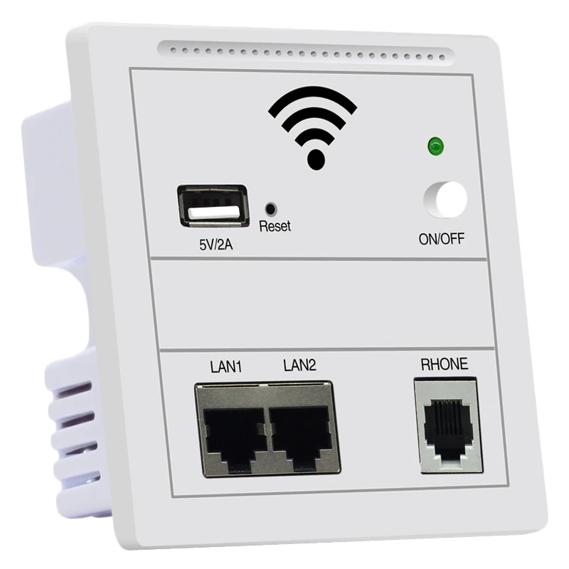 Upgrade to 300Mbps 86 Wall Embedded Wireless Router 110V/220V 2.4Ghz ...