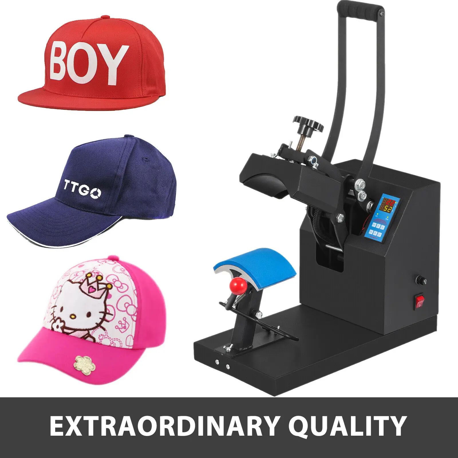 VEVOR Hat Cap Sublimation Machine Heat Press Transfer Digital Clamshell ...