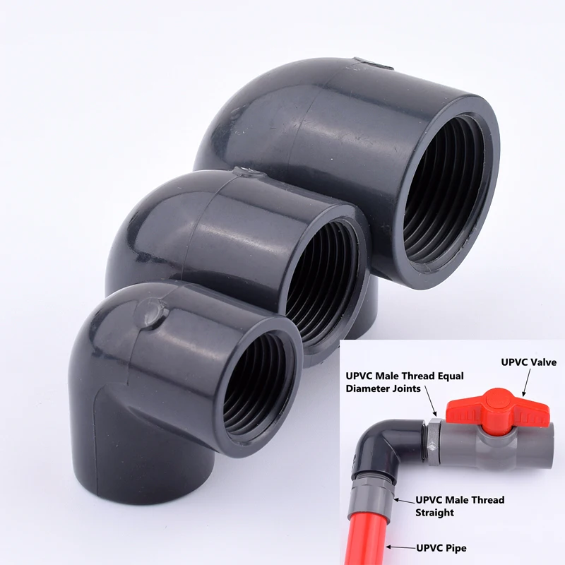 2-10pcs Hi-quality Id. 20~63mm Upvc Double Threaded Elbow Quick Pipe ...