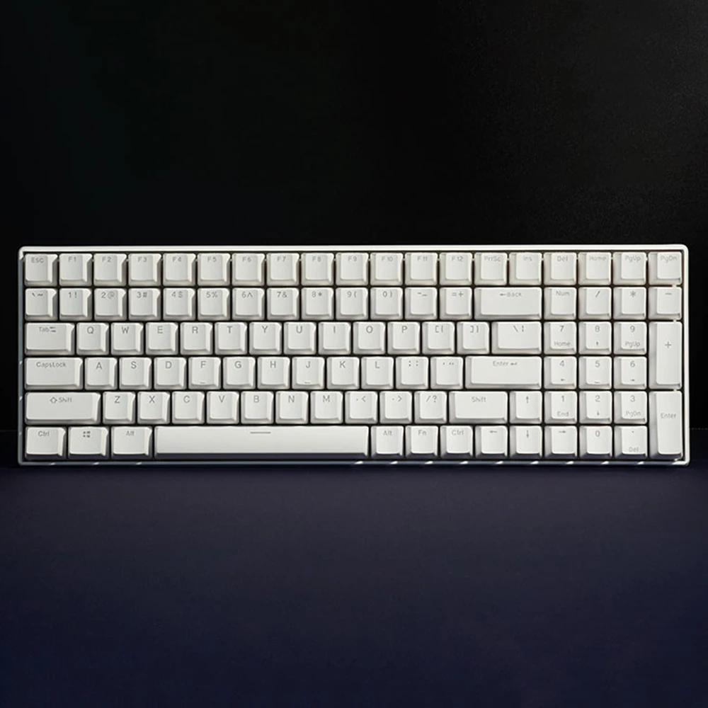 DIY 프로그래밍 가능 매크로 기계식 키보드, 핫 스왑 가능 RGB PCB, 흰색 플라스틱 케이스, 알루미늄 플레이트, 음소거 ...