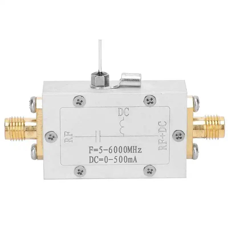 1 pc RF DC Block Bias 5 6000MHz Biaser Aluminum Alloy Electronic ...