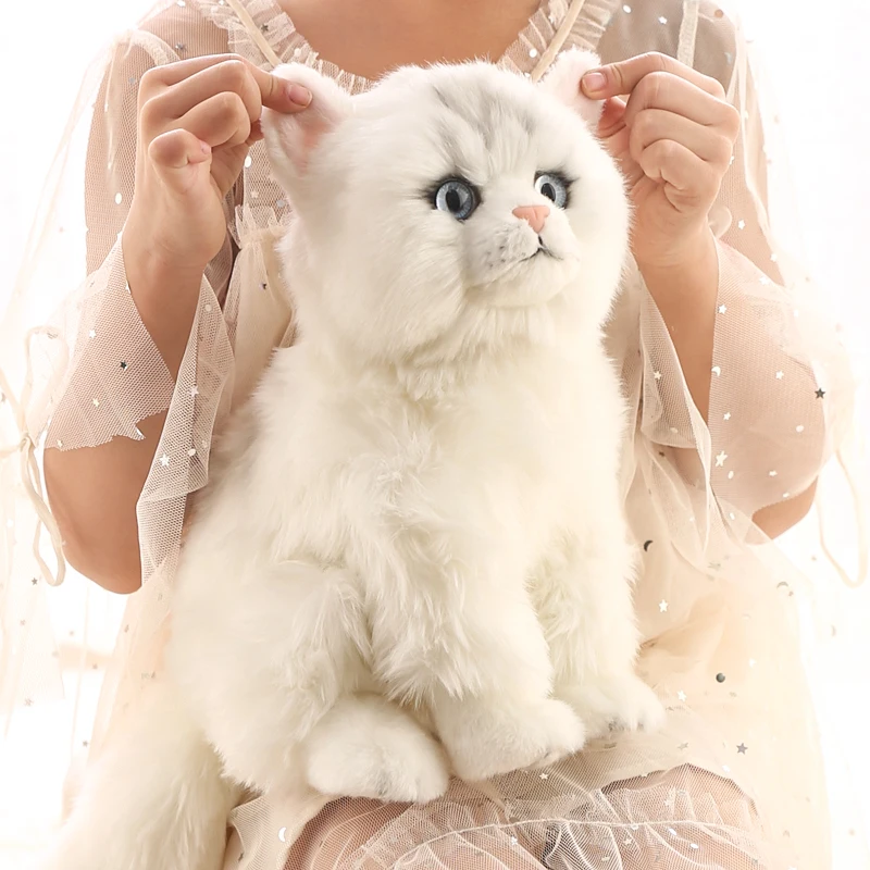 Cute Simulation Animal Cat Plush Toy Realistic Cat Doll Appease ...