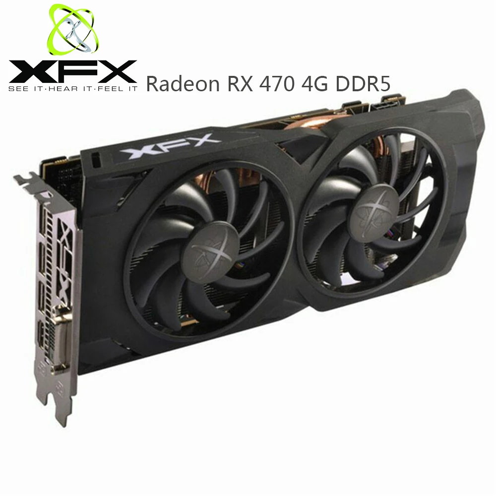 XFX tarjeta gráfica AMD Radeon RX 470, 4GB, DDR5, vídeo de PC, GPU ...