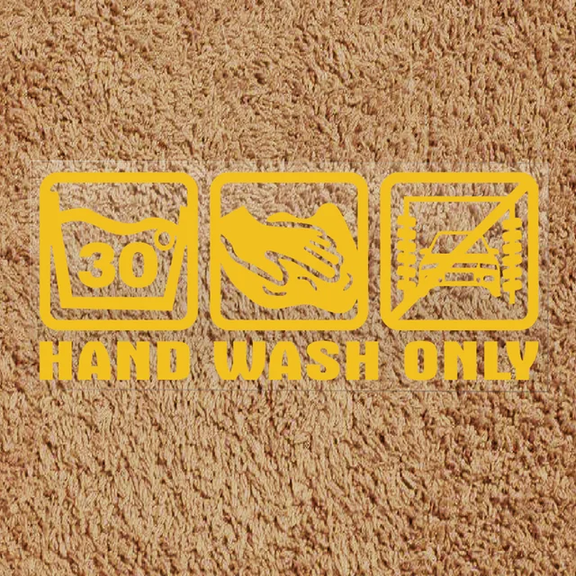 Hand Wash Only Picture Text Decals Waterproof Reflective Car Stickers ...