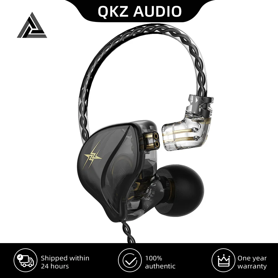 Original qkz zxt 1dd em fones de ouvido alta fidelidade graves monitor ...