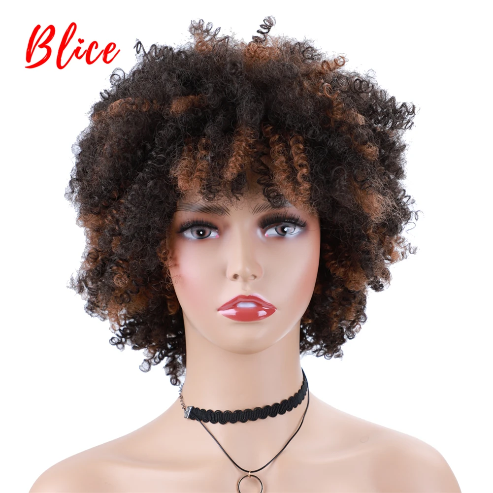 Blice-Synthetic-Wigs-High-Temerature-Afro-Kinky-Curly-Short-Heat ...