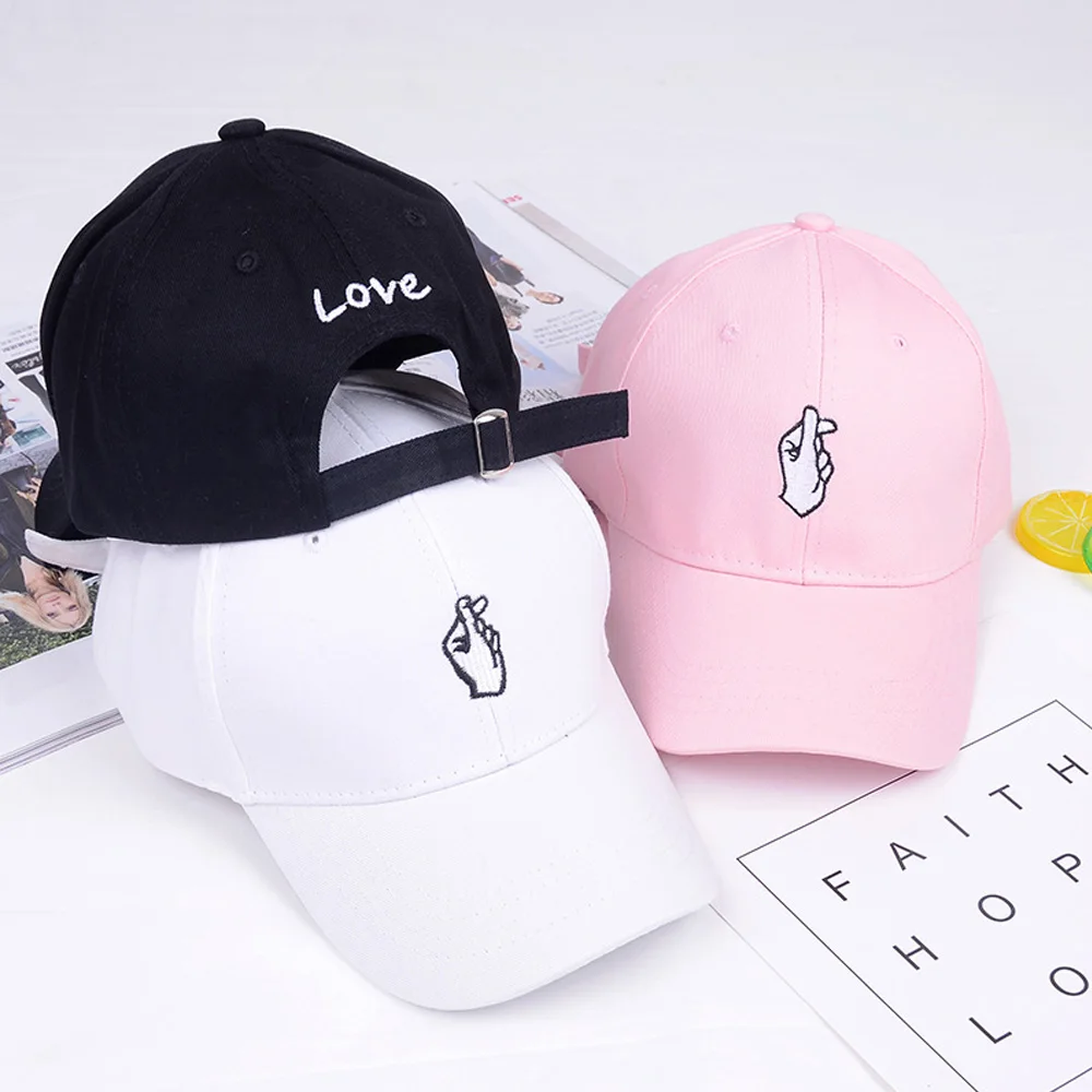 Pink-Hat-Men-Women-Baseball-Cap-HipHop-Curved-Snapback-Love-Finger ...