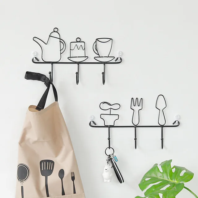 Creative Wall Hooks Key Hanger Tableware Series Kitchen Restaurant ...