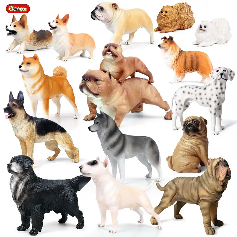 Oenux Lovely Pet Dog Animals Model Action Figure Boxer Bulldog ...