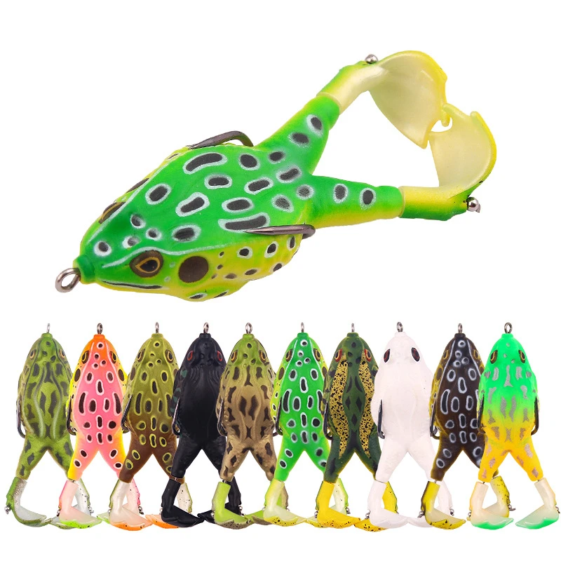 Double Propeller Frog Soft Baits Shad Soft Lure Jigging Fishing Lure ...