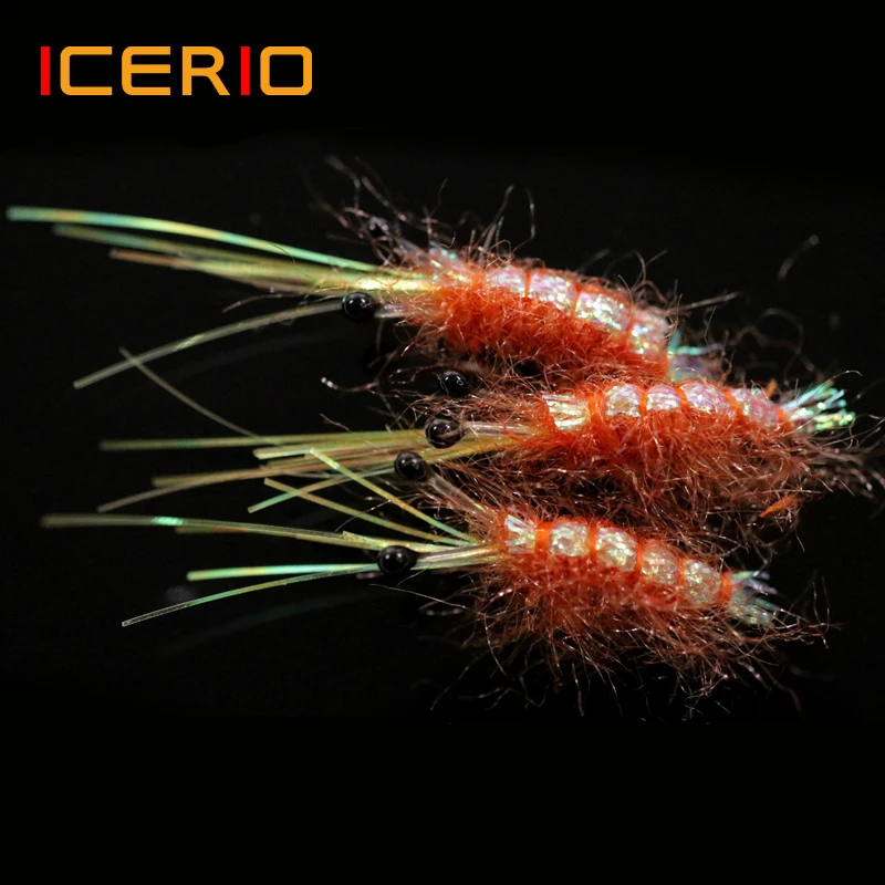 Icerio 5pcs #6 Sinking Shrimp Saltwater Fly Artificial Sea Trout Lure ...