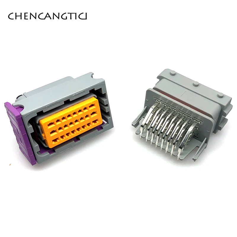 1 set 24 pin/way single hole aluminum car ecu case enclosure with fci ...