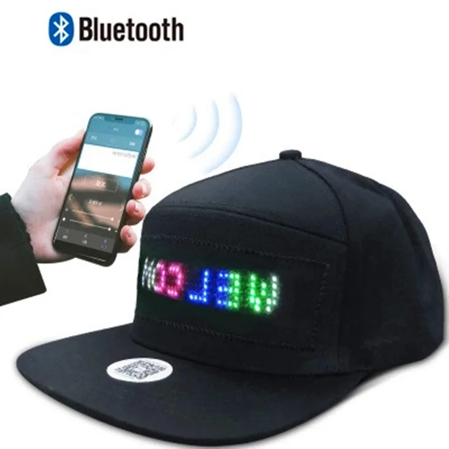 Bluetooth Cotto Led Hat Mobile App Programmable Scrolling Message ...