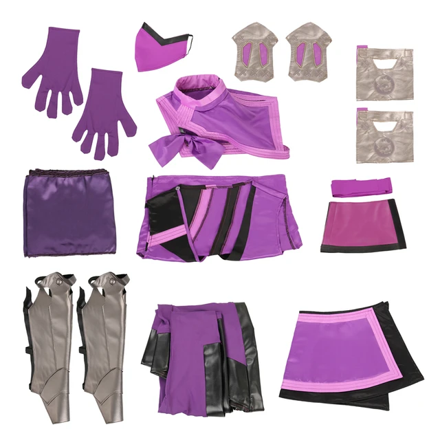 Mortal Kombat Mileena Purple Cosplay Costume Full Set - AllCosplay.com