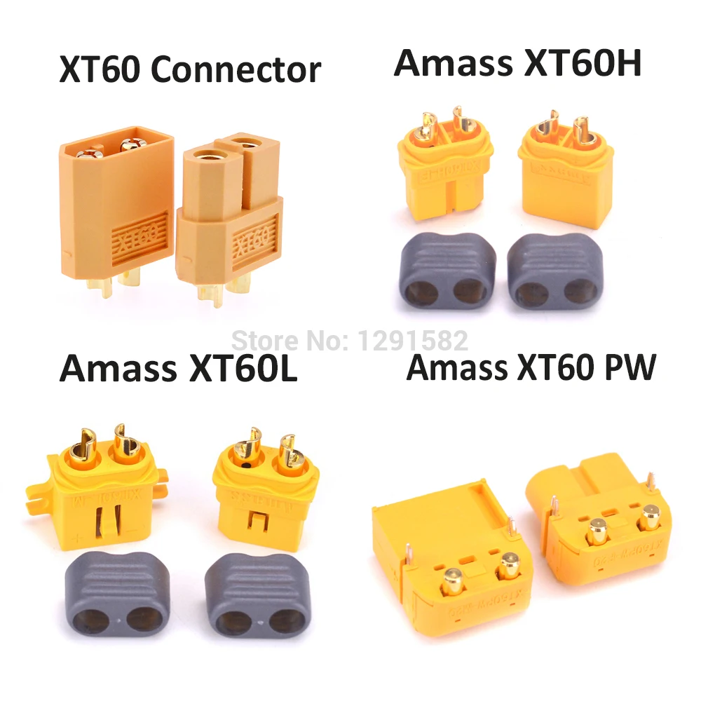 Amass xt60 xt60 + xt60h xt60pw xt60l conector plugue macho fêmea bala para rc fpv lipo bateria ...
