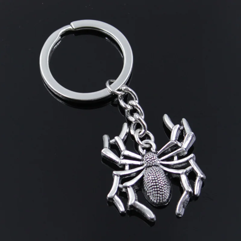New Fashion Men 30mm Keychain DIY Metal Holder Chain Vintage Spider ...