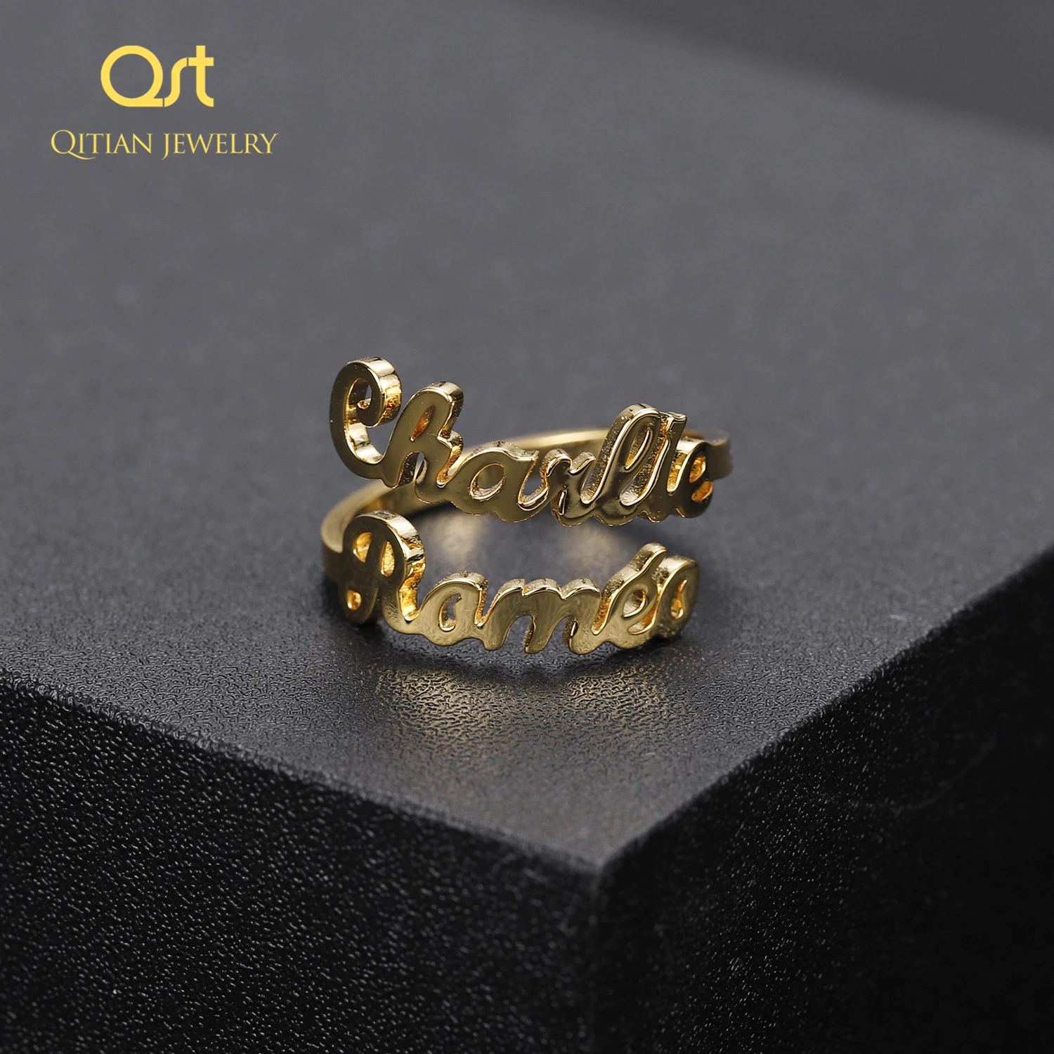 Personalized Double Names Ring/ Cutomized Unique Ring /for Girlfriend ...