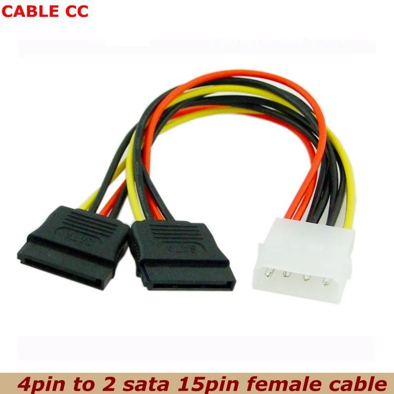 4 Pinos Ide Molex Para Serial Ata 2 Sata Disco Rígido Adaptador De Cabo ...