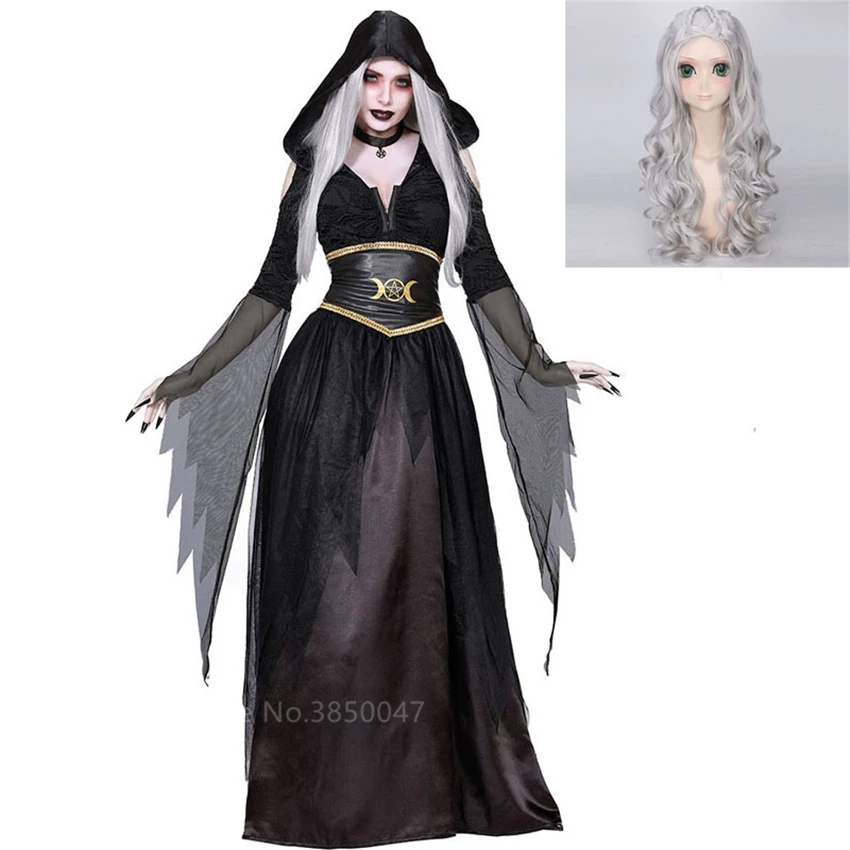 Witch-Gothic-Bride-Halloween-Dress-for-Women-Scary-Costume-Skeleton ...