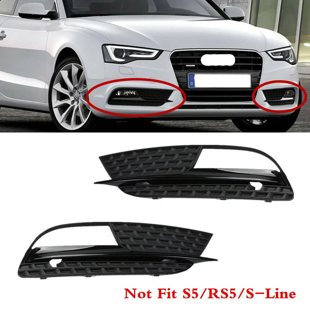 Front Left Right Bumper Lower Fog Light Lamp Grilles Cover For Audi A5 ...