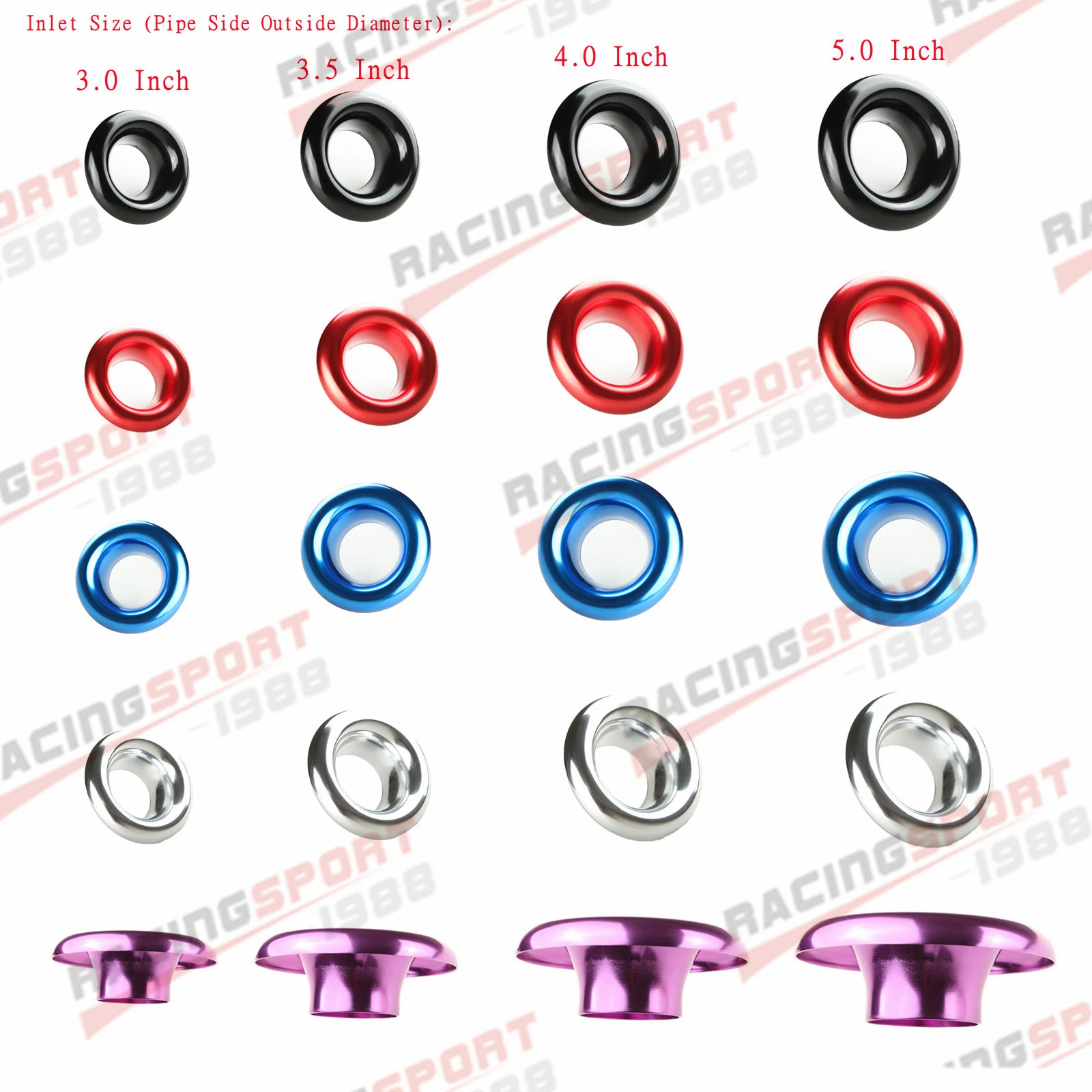 3"/3.5''/4''/5" Inch Short RAM / Cold Air Compressor / Intake Inlet ...