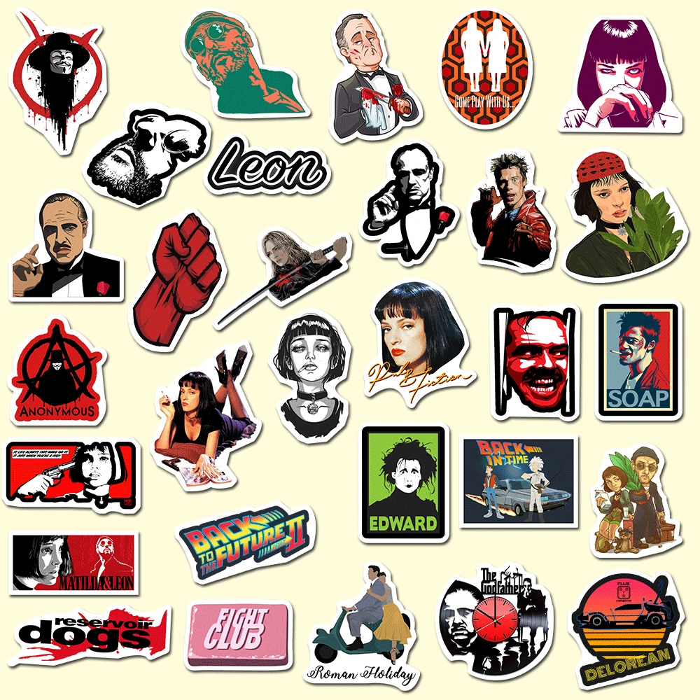 50pcs Classic Movie Pulp Fiction Stickers Uma Thurman Graffiti Sticker ...