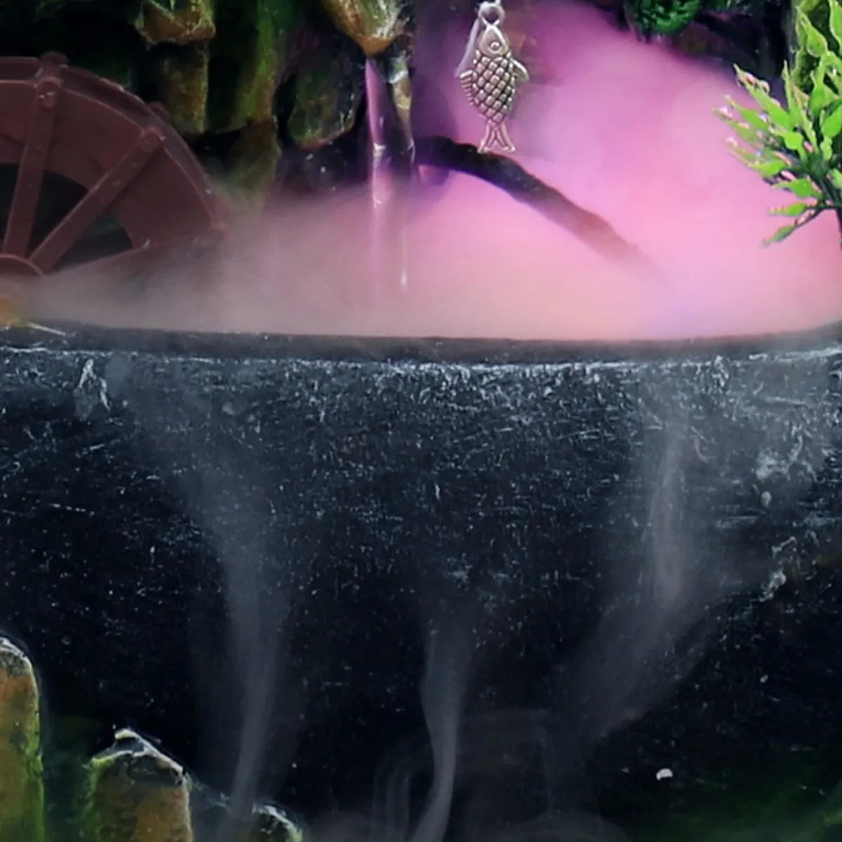 LED Waterfall Statue Indoor Simulation Resin Rockery Desktop Fountain ...