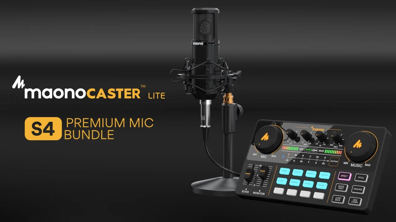 MAONOCASTER AM200S4 USB Sound Card Studio Recording with 25mm XLR ...