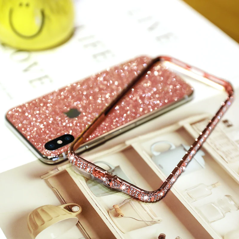 Metal-Frame-Phone-Case-for-Apple-iPhone-7-8-Plus-Snake-Diamond-case ...