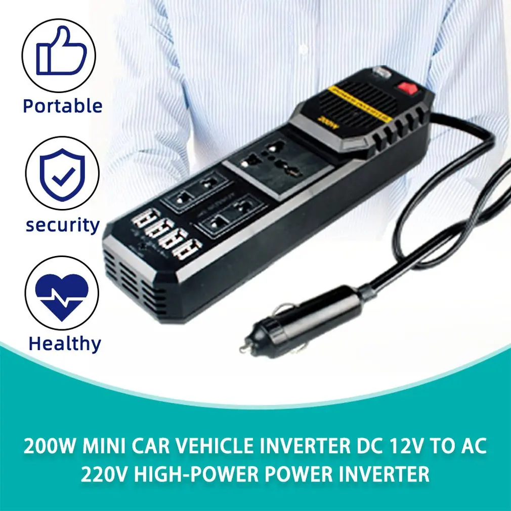 New 200w Mini Car Vehicle Inverter Dc 12v To Ac 220v Usb Output High ...