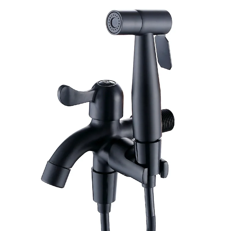 1Set Bathroom Single Cold Bidet Tap With Bidet Shower Black Bidet ...