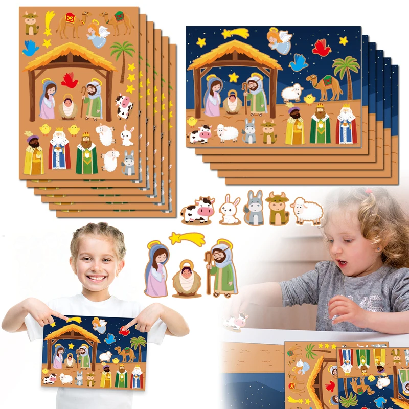 12-Sheets-Make-a-Nativity-Scene-Stickers-Assorted-Christmas-Stickers ...