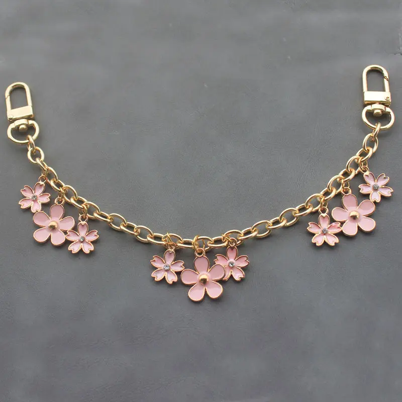 luxury-bag-charm-chain-keychain-for-women-pink-flower-bag-pendant ...