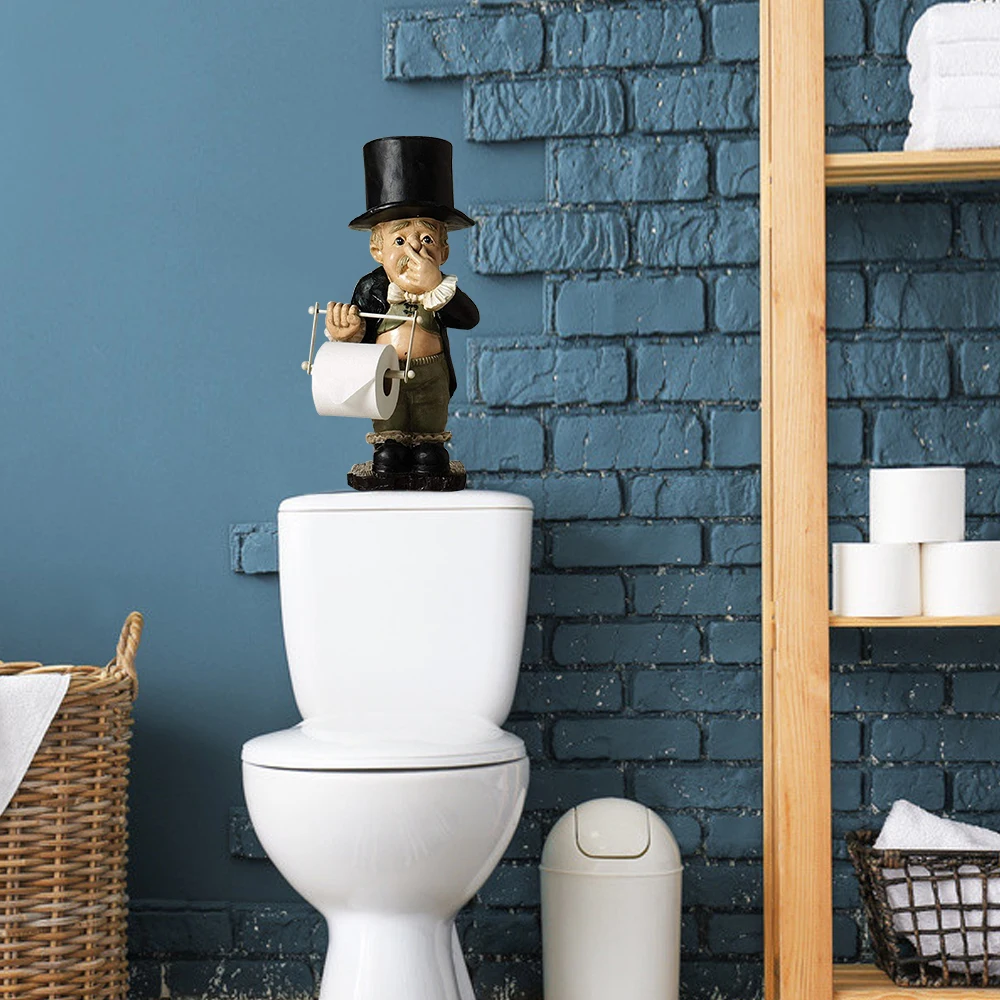 Creative Spoof Toilet Butler without Roll Paper Holder Pinching Nose ...