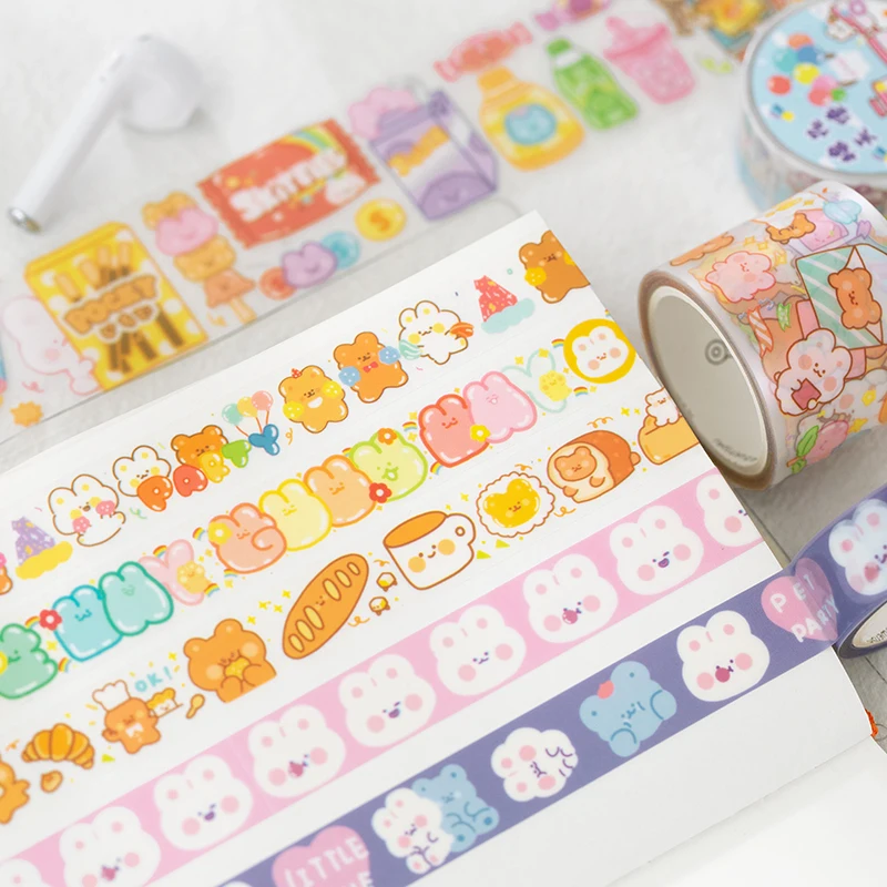 Kawaii-Girl-Bear-Series-Masking-Tape-Diary-DIY-Decorative-Adhesive-Tape ...