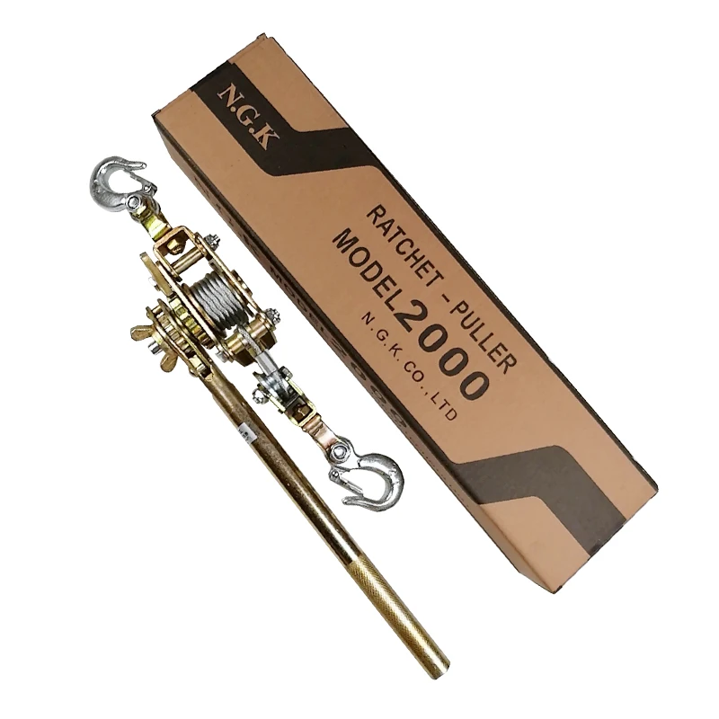 2T Hook Cable Puller Multifunctional Wire Tensioner Hand Winch Puller ...