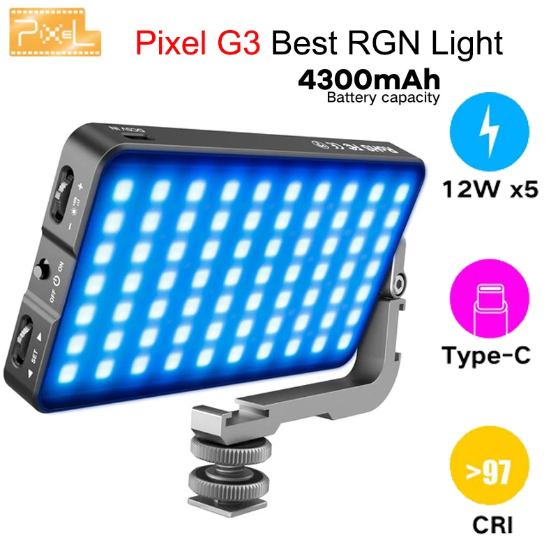 Pixel-G3-RGB-LED-Video-Light-With-Integrated-Tilt-Bracket-PK-Pixel-G1S ...