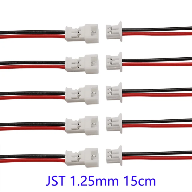 Petit câble de connecteur Mini JST, fil électronique, prise mâle femelle, 2 broches, 5/2mm, PH2 ...