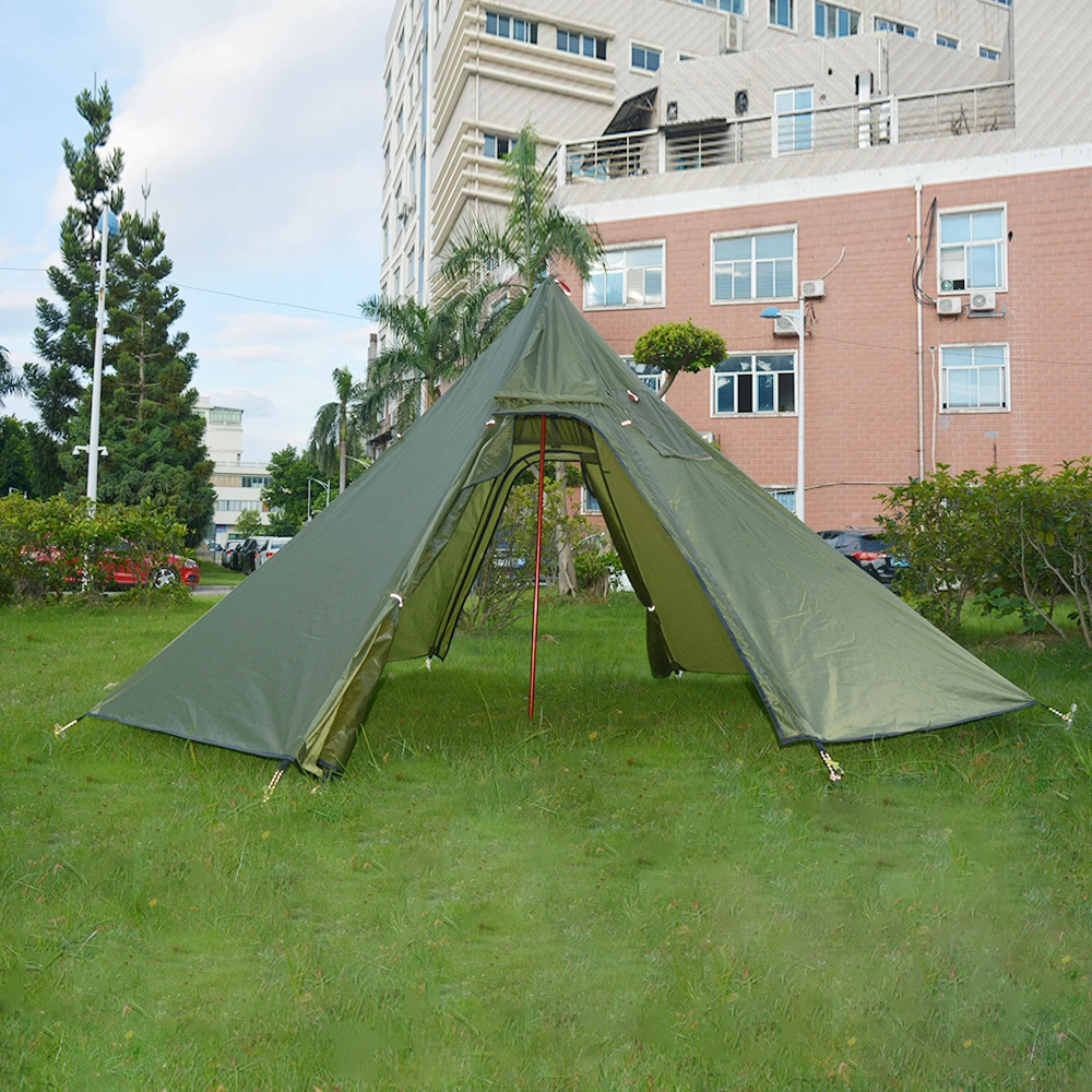 Ultralight Pyramid Tent 3-4 Person Outdoor Hiking Camping Teepee ...